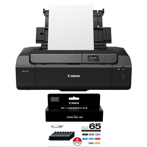 Canon PIXMA Pro 200 13" Wireless Inkjet Printer with 8x CLI-65 Color ...