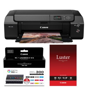 Canon imagePROGRAF PRO-300 13" Printer w/Color Ink Pack and 50-Sheet ...
