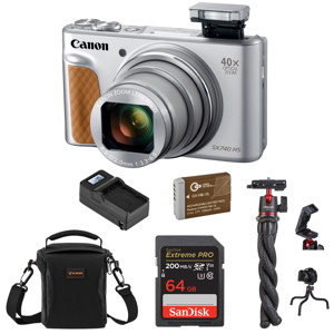 Canon PowerShot SX740 HS Camera, Silver with Accessories Kit - Adorama