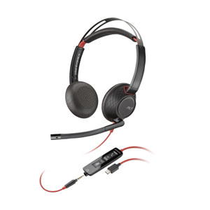 HP Poly Blackwire 5220 USB-C Wired Stereo Headset, Black 8X231AA