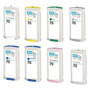 HP 70 130 ml Vivera Ink Cartridge Bundle for Various DesignJet Inkjet ...