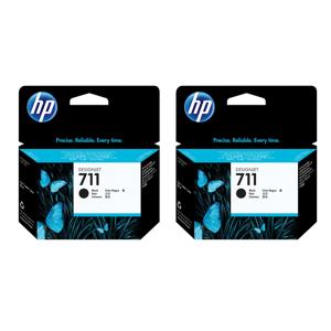 HP 711 80ml Black Ink Cartridge for T120, T520 DesignJet ePrinter, 2 ...