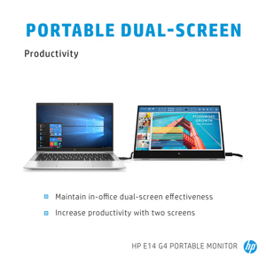 HP E14 G4 14" 16:9 Full HD Portable USB-C IPS LCD Monitor 1B065AA#AC3