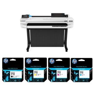 HP DesignJet T525 36" Wireless Large-Format Inkjet Printer W/Ink Bundle ...