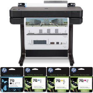 HP DesignJet T630 24" Wireless Inkjet Plotter Printer w/Color and Black ...