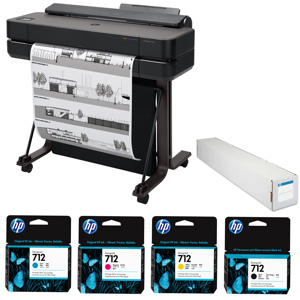 HP DesignJet T650 24" LF Thermal Inkjet,2025,w/Color & 38ml Black Ink ...