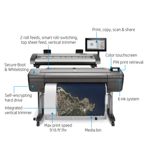 HP DesignJet Z6 Large Format PostScript Graphics Printer, 24", Security ...
