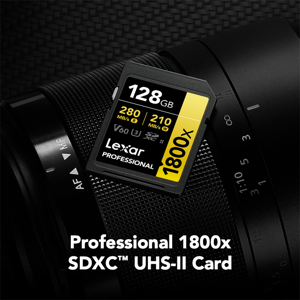 Lexar GOLD Series Professional 1800x 128GB UHS-II SDXC Memory Card ...