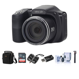 Minolta M35Z 20MP 1080p HD Bridge Camera with 35x Optical Zoom Black W ...