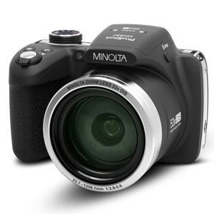 Minolta MN53Z 16MP FHD Wi-Fi Bridge Camera with 53x Optical Zoom, Black ...