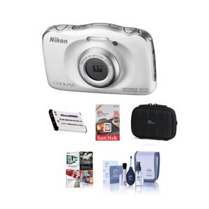 Nikon Coolpix W100 Point & Shoot Camera, White With Premium Accessory ...