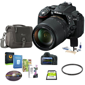 Nikon D5300 DSLR Camera-Black Nikon AFS DX 18-140mm & Free Accessories