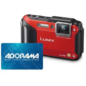 Panasonic Lumix DMC-TS6 Digital Camera, Red with $25 Adorama Gift Card