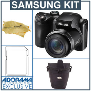 Samsung WB100 Camera, Black, Bundle w/Case, 16GB Card, Microfiber Cloth ...