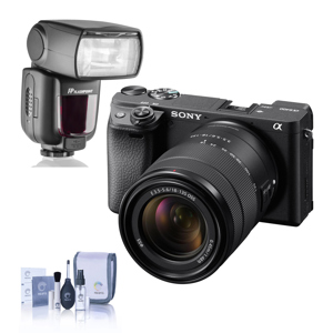 Sony Alpha a6400 Digital Camera, 18-135mm Lens Bundle w/Flashpoint TTL ...