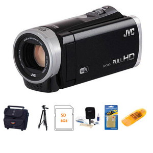 JVC GZ-EX310 Full HD Everio Camcorder, Black, Bundle with Accessories