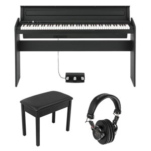Korg LP-180 88 Keys Digital Piano, Black With Style Bench, Black/ H&H ...