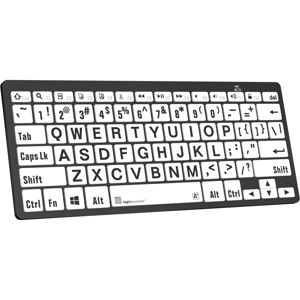LogicKeyboard XL Print PC Bluetooth Mini Keyboard, Black on White, US ...