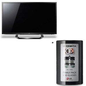 LG 47LM6200 47" Class Full HD 1080p LED LCD Cinema 3D Smart TV, - Bundle