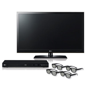 LG 55LW5300 55" 3D LED LCD TV Bundle w/3D BluRay Player/3D Glasses