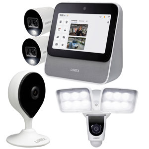 Lorex Smart Home Security Center, w/Floodlight Camera and Smart Indoor ...