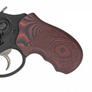 Lyman Pachmayr Ruger LCR G10 Tactical Revolver Grip, Red/Black Checkered