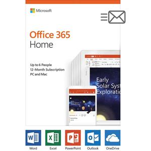 Microsoft Office 365 Home 1-Year Subscription, 6-User License, Key Card