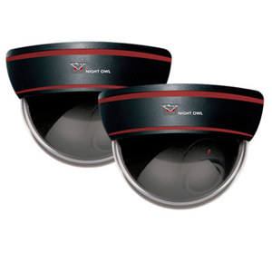 Night Owl Decoy Black Dome Cameras with Flashing LED Deterrent Light, 6 ...