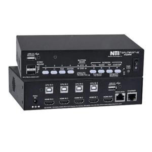 NTI 4K HDMI Quad Screen Multiviewer, KVM Switch, 1RU Dual Side-by-Side ...