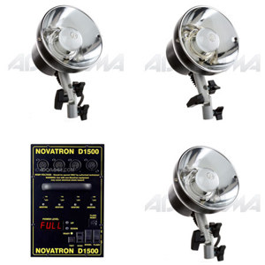 Novatron NLD15003W 3-Head Pro Kit with 1500 w-s Pack NLD15003W