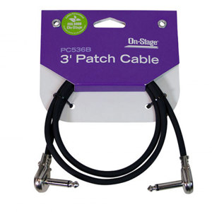 On-Stage 3' Patch Cable with Pancake Connectors, Black PC536B