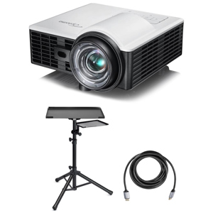 Optoma ML1050ST+ WXGA Short Throw Pocket LED Projector with Stand, Cable