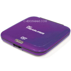 PC Treasures USB External Slim DVD-ROM Drive - Purple - Adorama