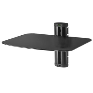Peerless Single AV Wall Shelf with Glass, Black ESHV20 - Adorama