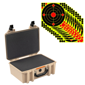 Pelican V300 Vault Large Firearm Case w/Foam, Tan, with Target Stickers ...