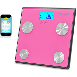Pyle PHLSCBT4 Bluetooth Digital Weight & Personal Health Scale, Pink