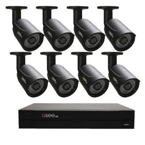 Q-See 8-Channel 720p HD DVR with 2TB HDD and 8x Bullet Camera, Black