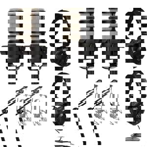 Rode 2x PodMic Dynamic Podcasting Microphone w/Broadcast Arm ...