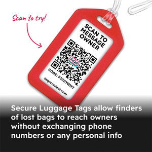 SeQR Contact Secure Luggage Tags, 2-Pack SC008 - Adorama