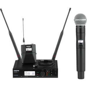 Shure ULXD124/85 Combo Wireless System, Includes ULXD2/SM58 Transmitter, WL185 Microphone, ULXD1 ...