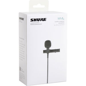 Shure MVL Clip-On Omnidirectional Condenser Lavalier Microphone MVL-3.5MM