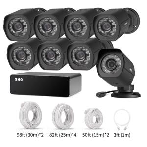 SHO sPoE Security System, 8x 720p Outdoor Cameras & 8 Ch sPoE Repeater