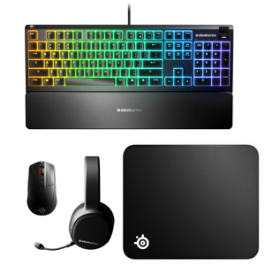 SteelSeries Ultimate Gaming Bundle - Keyboard, Gaming Headset, Mouse & Mousepad