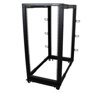 StarTech 25U Flat Pack Adjustable Depth Open Frame 4 Post Server Rack ...