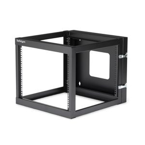 StarTech 8U 22" Depth Hinged Open Frame Wall Mount Server Rack RK819WALLOH