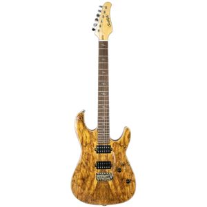Sawtooth Natural Series Electric Guitar with Humbucker Pickups, Spalted ...