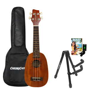 Sawtooth Mahogany Pineapple Soprano Ukulele w/Gig Bag,Stand,Tuner ...