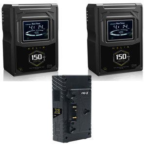 Core SWX 2x Helix 150 Mini 3-Stud Gold-Mount Battery Bricks, Bundle w ...