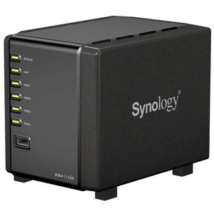 Synology DiskStation DS411slim 4-Bay NAS Server, 1.6GHz CPU, 256MB DDR3 ...