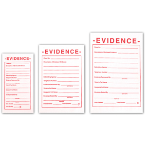 Tri-Tech Forensics 5x7.5" Small Evidence Envelopes, White, 100-Pack ...